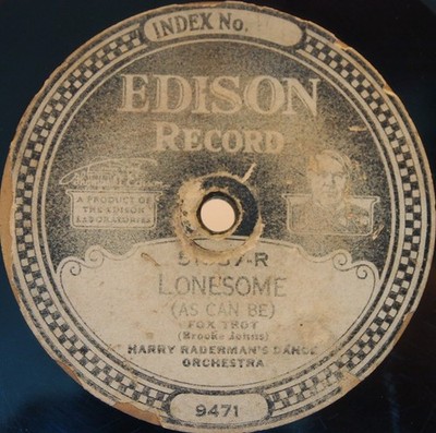HARRY RADERMAN Dance Orchestra EDISON DISC Hoodoo Man 1920s Jazz Blues ...