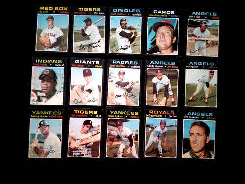 1971 Topps High #645-745 Clarke Alomar Baker Maloney Culp Baseball Lot ...