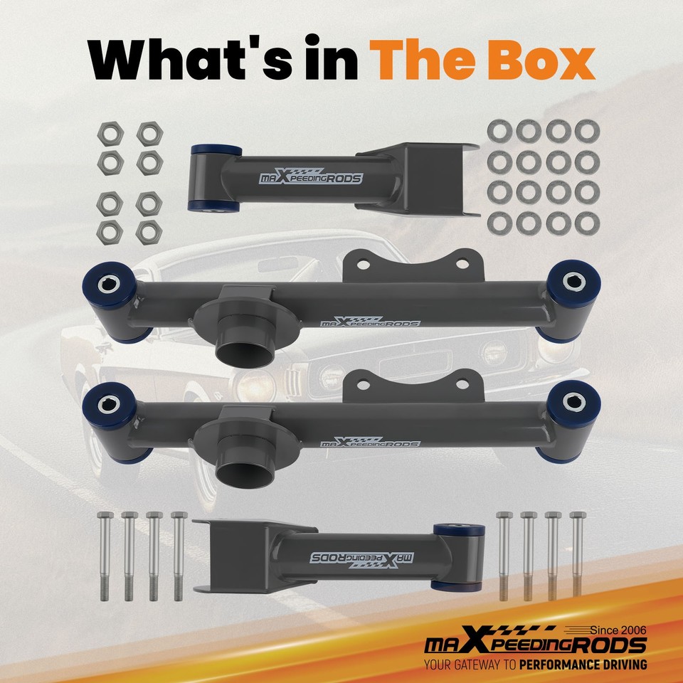 Rear Upper Lower Control Arms Kit w/Hardware For 1979-2004 Ford Mustang ...