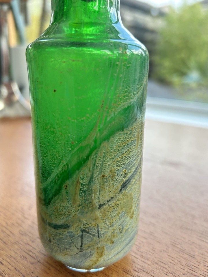 Mdina / Malta Decorative Glass MDG rare green bottle vase & stopper ...