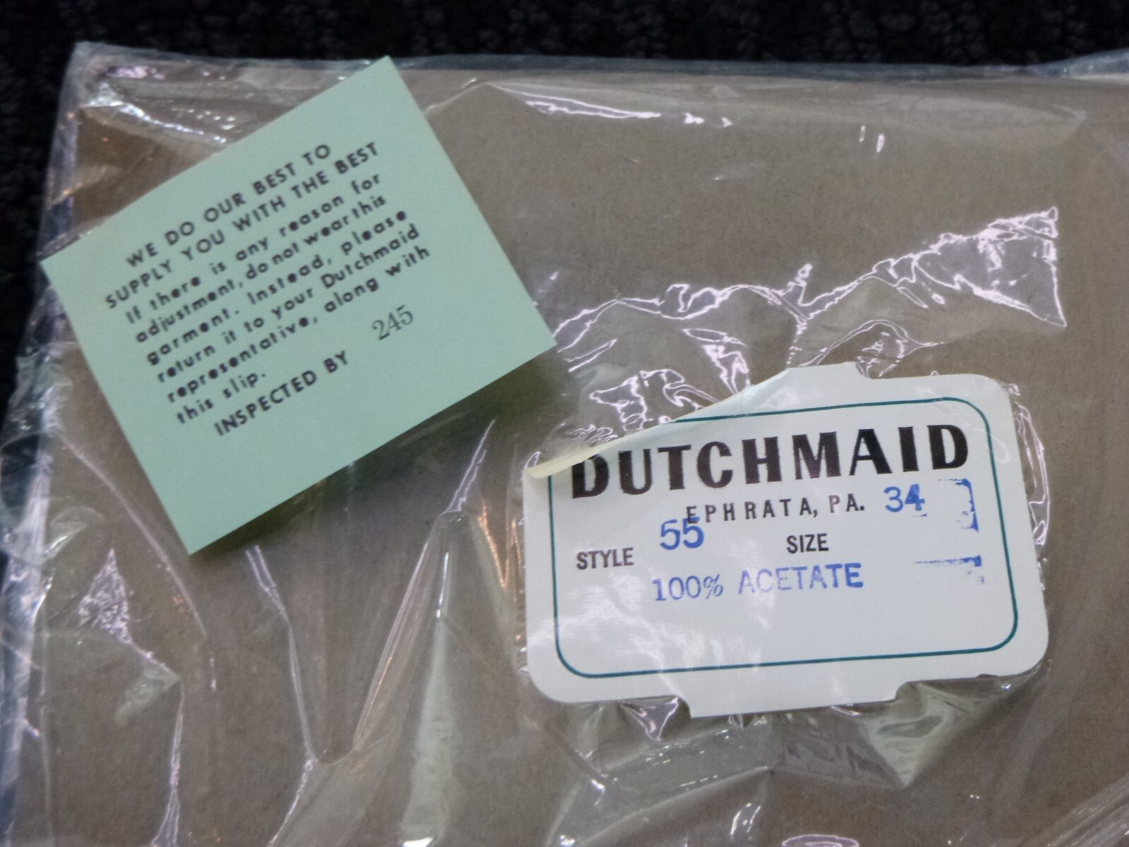 NWT Vtg 50s 60s Dutchmaid 100% Acetate Brief Panty Off White Sz 34 NOS ...