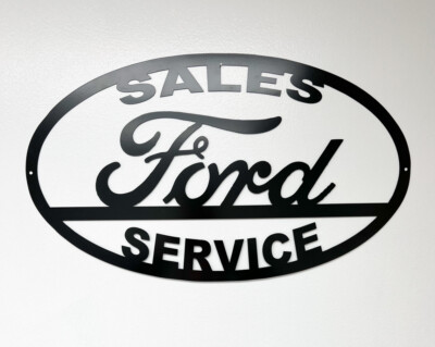 Black Ford Sales And Service Metal Sign (24"x14") | eBay