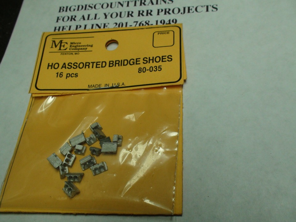 MICRO ENGINEERING 80-035 HO BRIDGE SHOES 16 EACH BIGDISCOUNTTRAINS | eBay