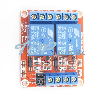 2pcs DC 24V 2-Channel Optically Isolated Control Relay PCB Board Module ...