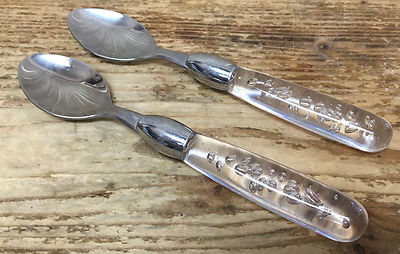 2 Teaspoons Tea Spoons Lucite Controlled Bubbles Mejsel Ikea Plastic ...