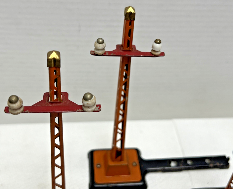 LOT OF 4 LIONEL PREWAR O-GAUGE 060 ORANGE TELEGRAPH POLES WITH ARMS | eBay