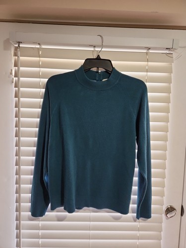 Debbie Morgan Teal Blue Mock Turtleneck Sweater From Macy's Large NWOT ...