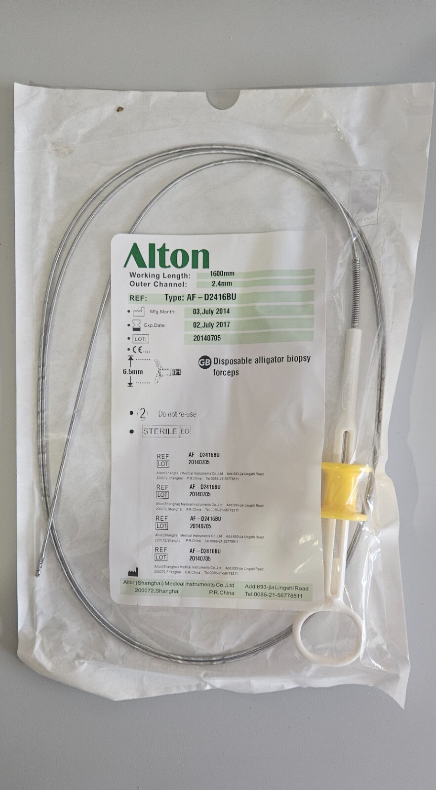 Disposable (Alligator) 160 cm long Biopsy Forceps by Alton™ | eBay