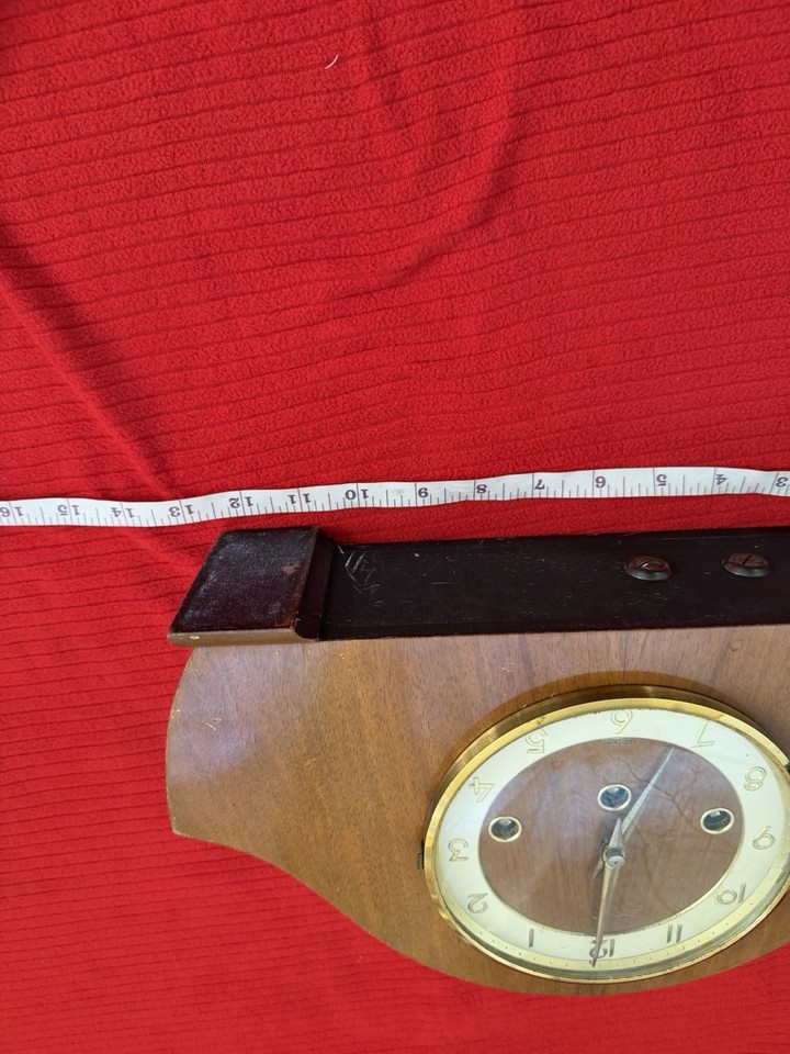 Vintage Wooden Mantel Clock – German Mechanical Movement – With Key | eBay