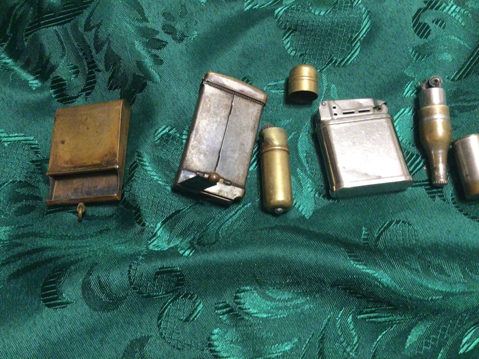 Vintage Bowers WW1 Trench Lighter works plus match cases and other ...