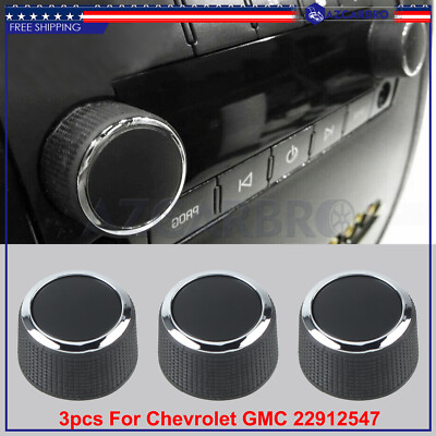 3 Pack Rear Control Knobs Audio Radio 22912547 for GMC Sierra Acadia ...