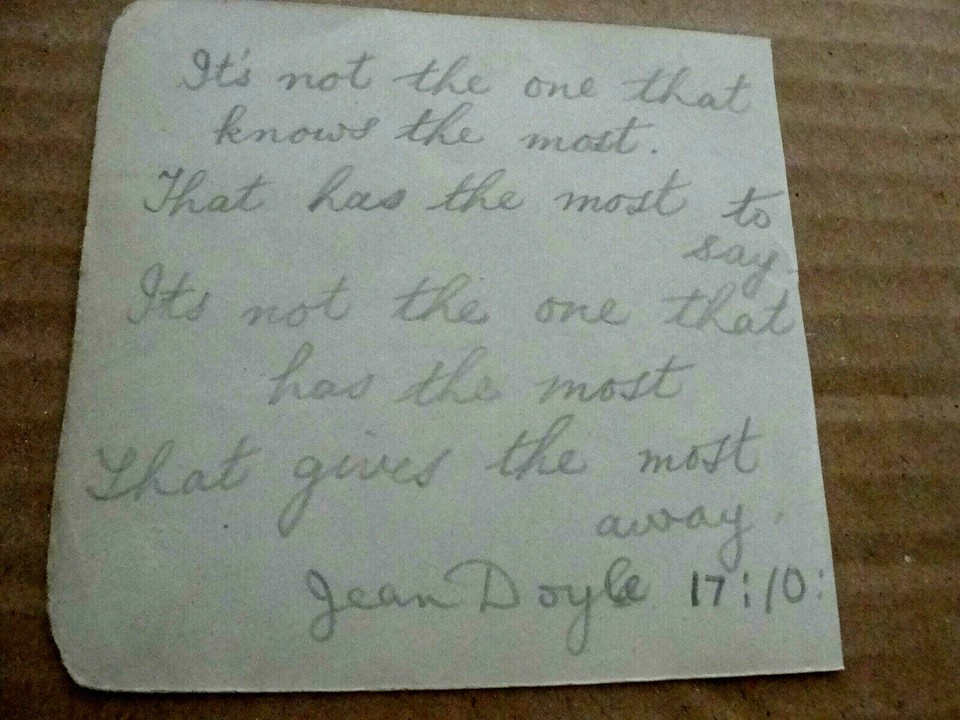 Rare Rae Jenkins Signed Autograph 4x4 paper cut- Count your Blessing ...