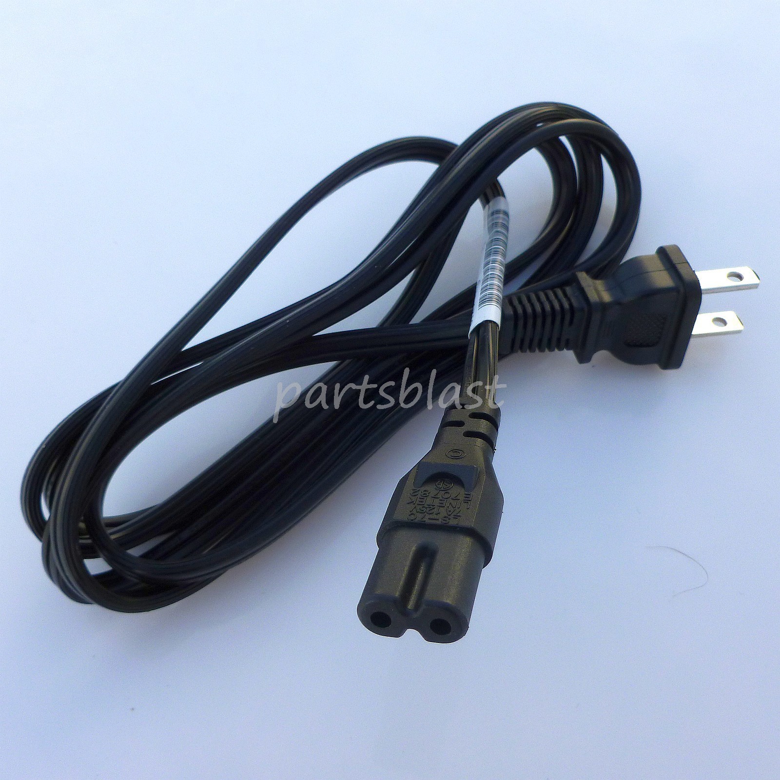 6' LED TV Power Cord for Vizio 2-prong/pin unpolarized type cable long ...