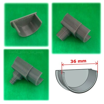 Greenhouse gutter spares 36mm Half Round Parts Outlets Blank End Rain ...