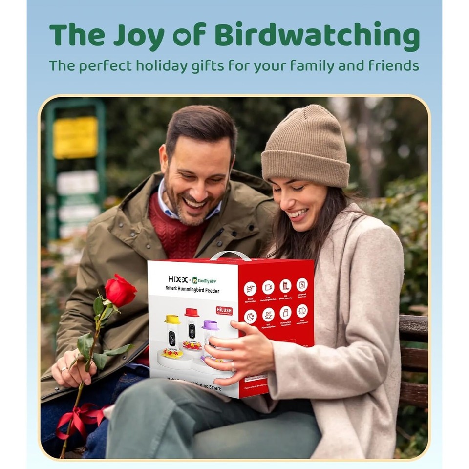 HIXX Smart Hummingbird Feeder with Camera Solar Powered, Ant Moat Bee ...