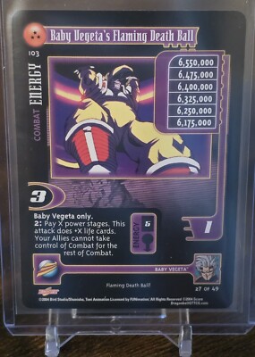 2004 Dragon Ball GT TCG Baby Vegeta's Flaming Death Ball Baby Saga ...