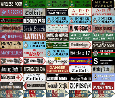 Multi Listing Military WW1 WW2 Armed Forces vintage style metal plaques ...