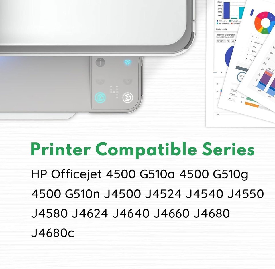 901XL Ink Cartridge Replaces For HP 901 Officejet 4500 J4580 J4550 ...