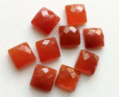 Cornaline naturelle carrée taillée rose 5 x 5 mm à 12 x 12 mm pierre ...