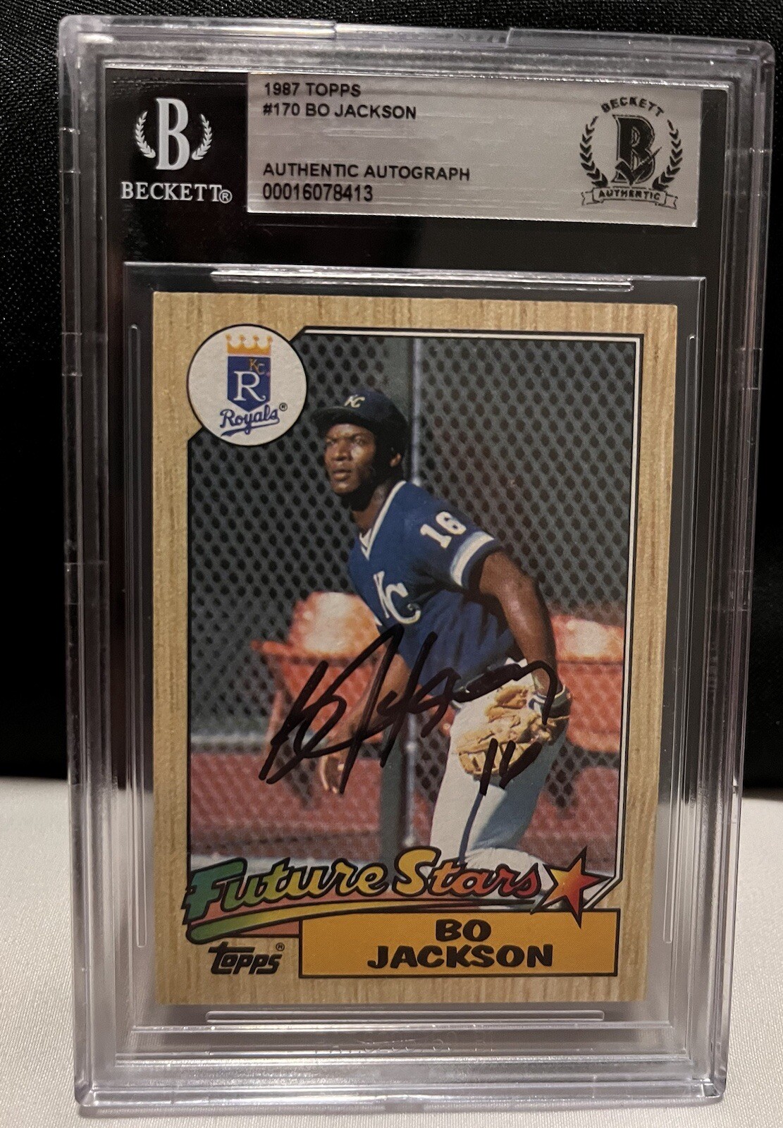 BO JACKSON AUTOGRAPHED 1987 TOPPS ROOKIE CARD ROYALS GEM 10 AUTO ...