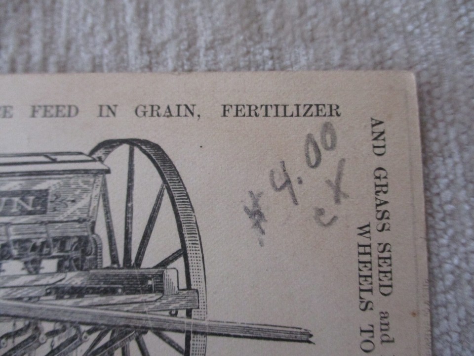 Crown Grain & Fertilizer Drills Agricultural Trade Card NY | eBay
