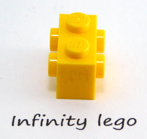 12 LEGO Yellow Bracket Brick 1 x 2 with Studs on Both Sides (52107 ...