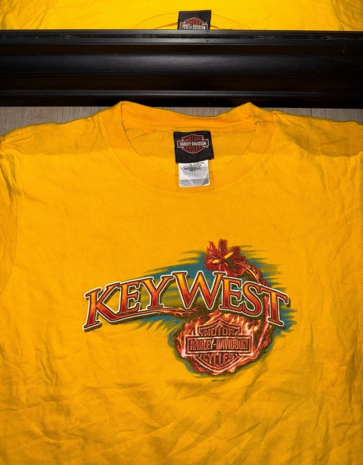 Vintage / Y2K KIDS Harley Davidson Key West Fire Burning Logo Shirt ...