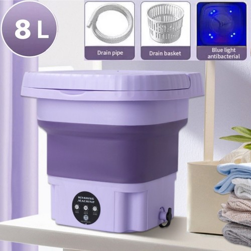 US Mini Washing Machine 8L Folding Portable Sterilization Drying ...