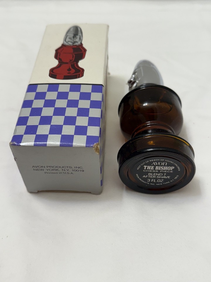 Vintage AVON THE BISHOP After Shave CHESS Decanter With Original Box ...