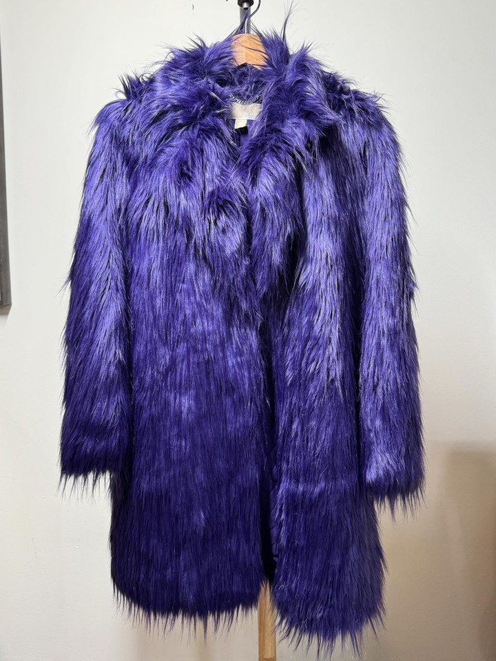 Michael Kors Purple Faux Fur Coat | eBay