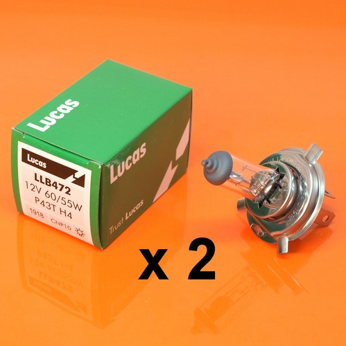 Lucas 12V 60/55W Watt H4 Halogen Headlight Headlamp Bulb P43T 472 ...