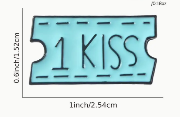 ONE KISS MOVIE TICKET - PIN Metal Pin Badges Perfect Holiday Gift Kids ...