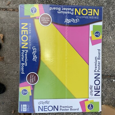 Create Premium Neon Poster Board 22”x28” Assorted Colors 3sheets Per ...
