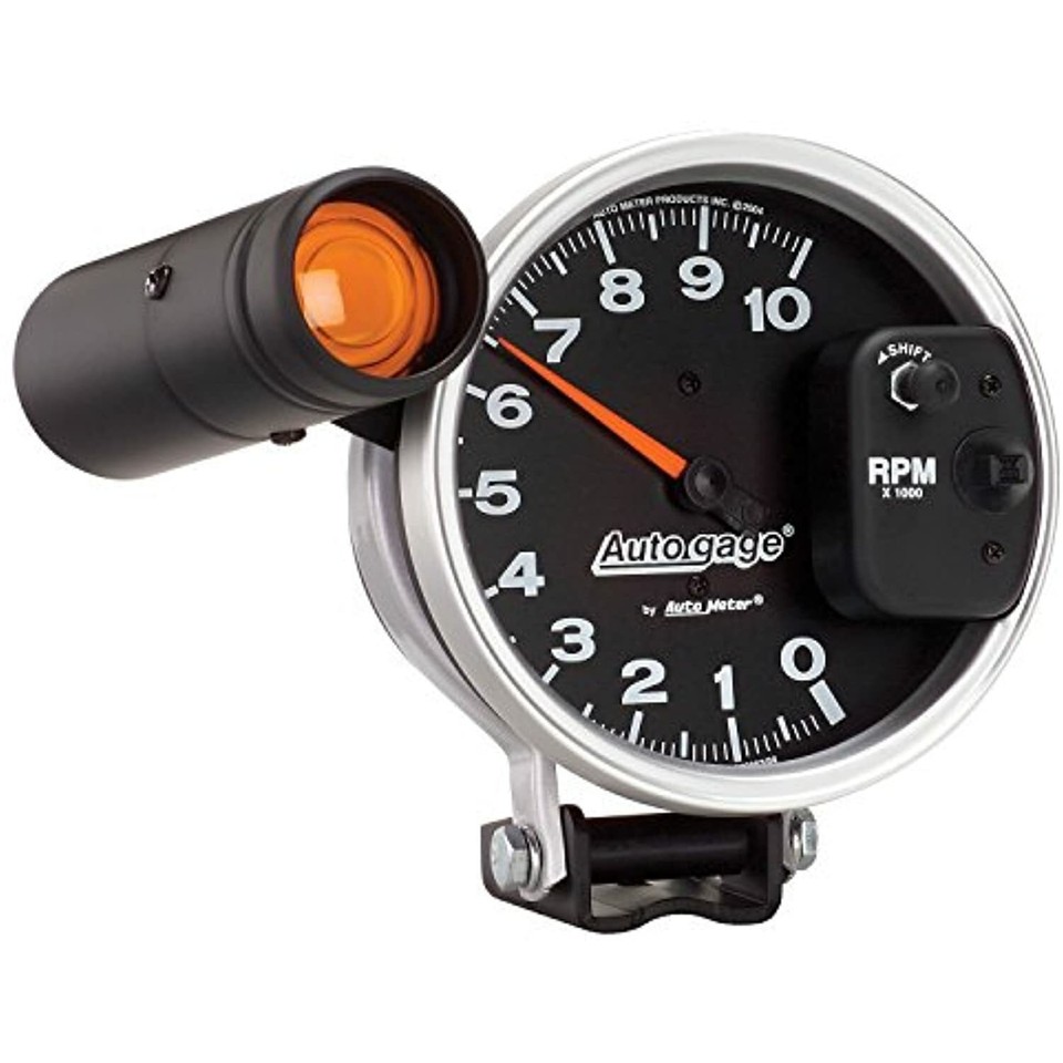 AUTO METER 233904 Autogage 5" Black Monster Shift-Lite Tachometer 0 ...