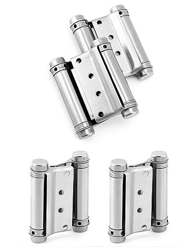 QWORK Heavy Duty Cafe Saloon Bars Door Swing Hinges 4 Pack 3" Stainless ...