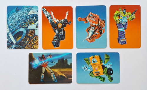 1985 Transformer Action Card Series 1 lot IRONHIDE Shrapnel SCAVENGER ...