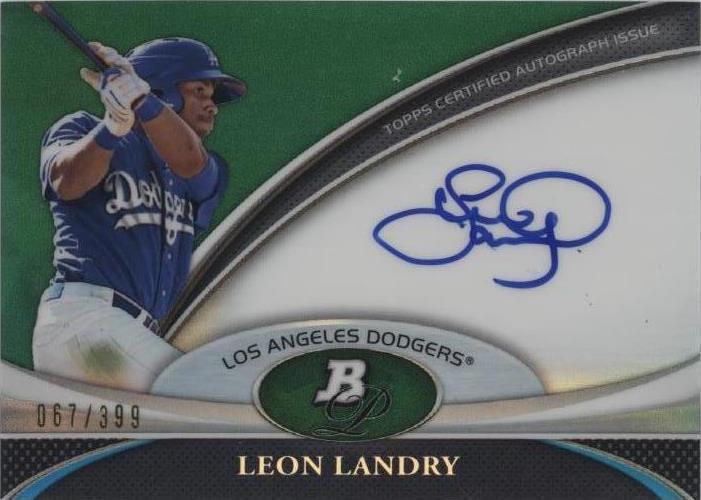 2011 Bowman Platinum - Prospect Autographs Leon Landry #BPA-LL Green ...