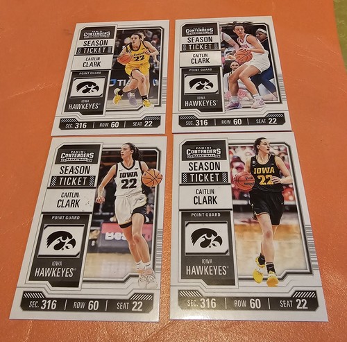 Panini Catlin Clark Collection Season Ticket 4 Card Set Basketball ...