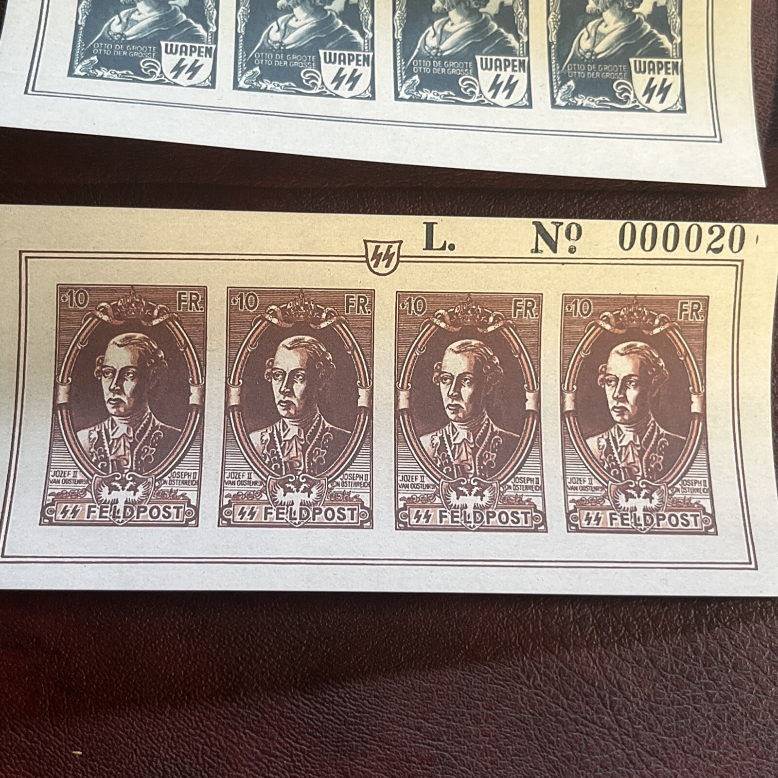 WWII WW2 German Waffen SS Stamps souvenir sheets Belgium Volunteers ...