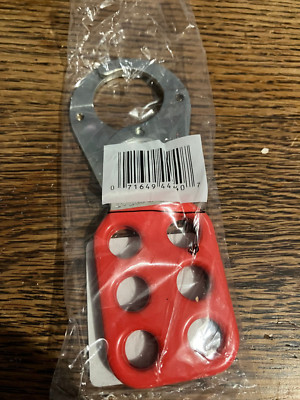 New Master Lock Lockout Hasp 421 Steel W/ Red Vinyl Coating 5" Up To 6 ...