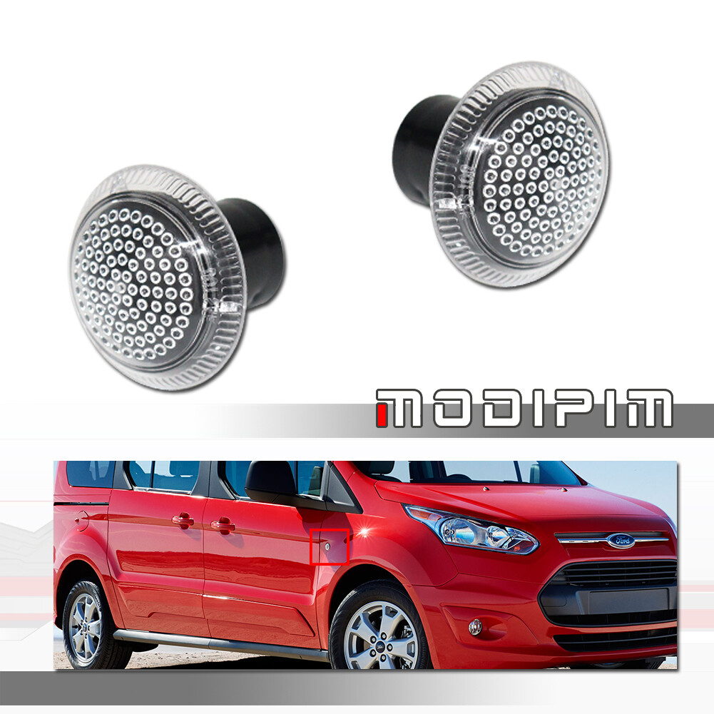 2PCS Clear Side Fender Marker Repeater Lights For 2010-2021 Ford ...