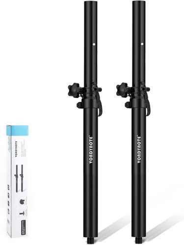 Set of 2 Short Speaker Poles for Subwoofer Mini Pole Mount Black | eBay