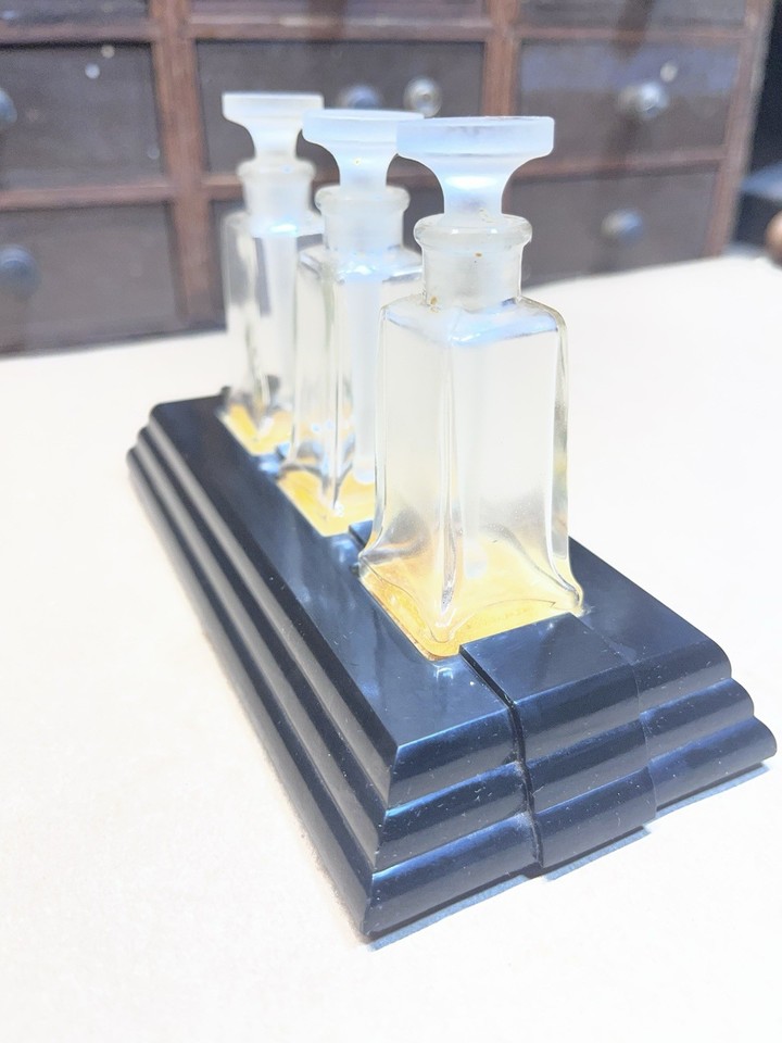 Vtg CONTOURE Perfume Store Counter Display Miniature Tester Bottles ...
