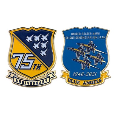 2.25″ Blue Angels 75th Anniversary Shield Challenge Coin — Veteran ...