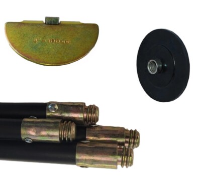 Equip247uk 4 x Drain Rods 100mm Drop Scraper & Plunger Gutter Pipework ...