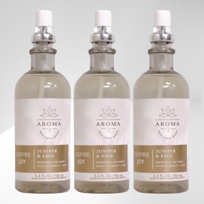 3-PACK! BATH & BODY WORKS AROMA INSPIRE JOY JUNIPER & SAGE BODY OIL ...