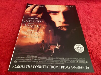 FRAMED MOVIE ADVERT 12X9 INTERVIEW WITH THE VAMPIRE. TOM CRUISE. BRAD ...