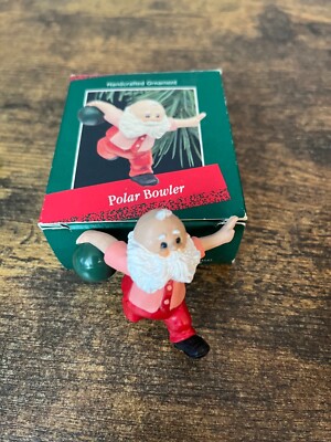 Vintage Hallmark POLAR BOWLER Bowling Santa Claus Keepsake Ornament ...