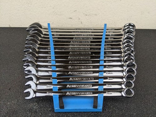 #ax913 Armstrong USA 15pc Metric Combination Wrench Set 7-19mm 21-22mm ...