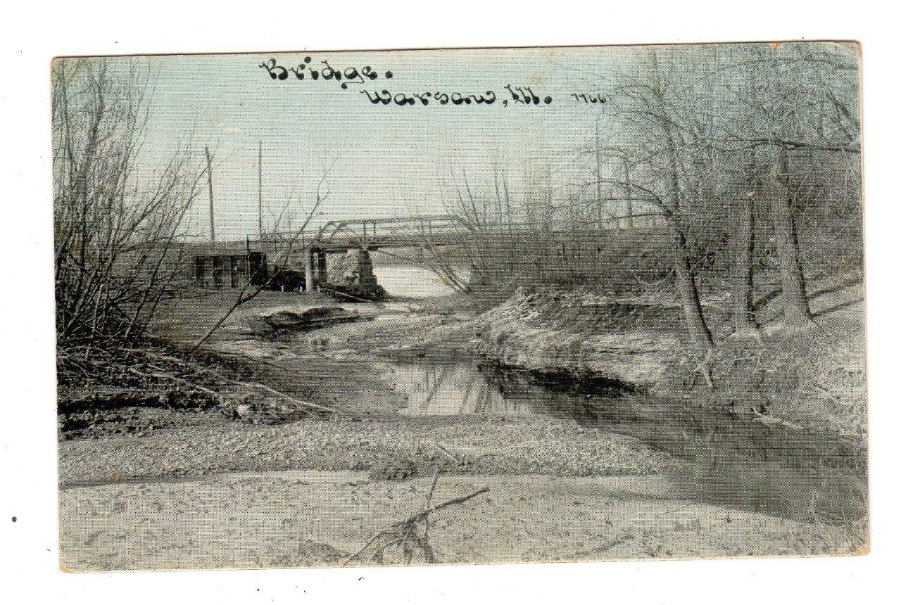 IL - WARSAW ILLINOIS 1910 Postcard BRIDGE over CREEK ? | eBay